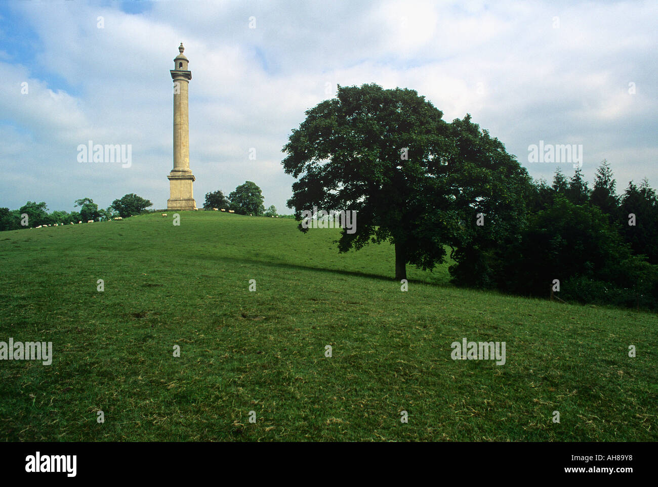 Burton Steeple folly Doric column on a hill west of Currey Rivel in ...