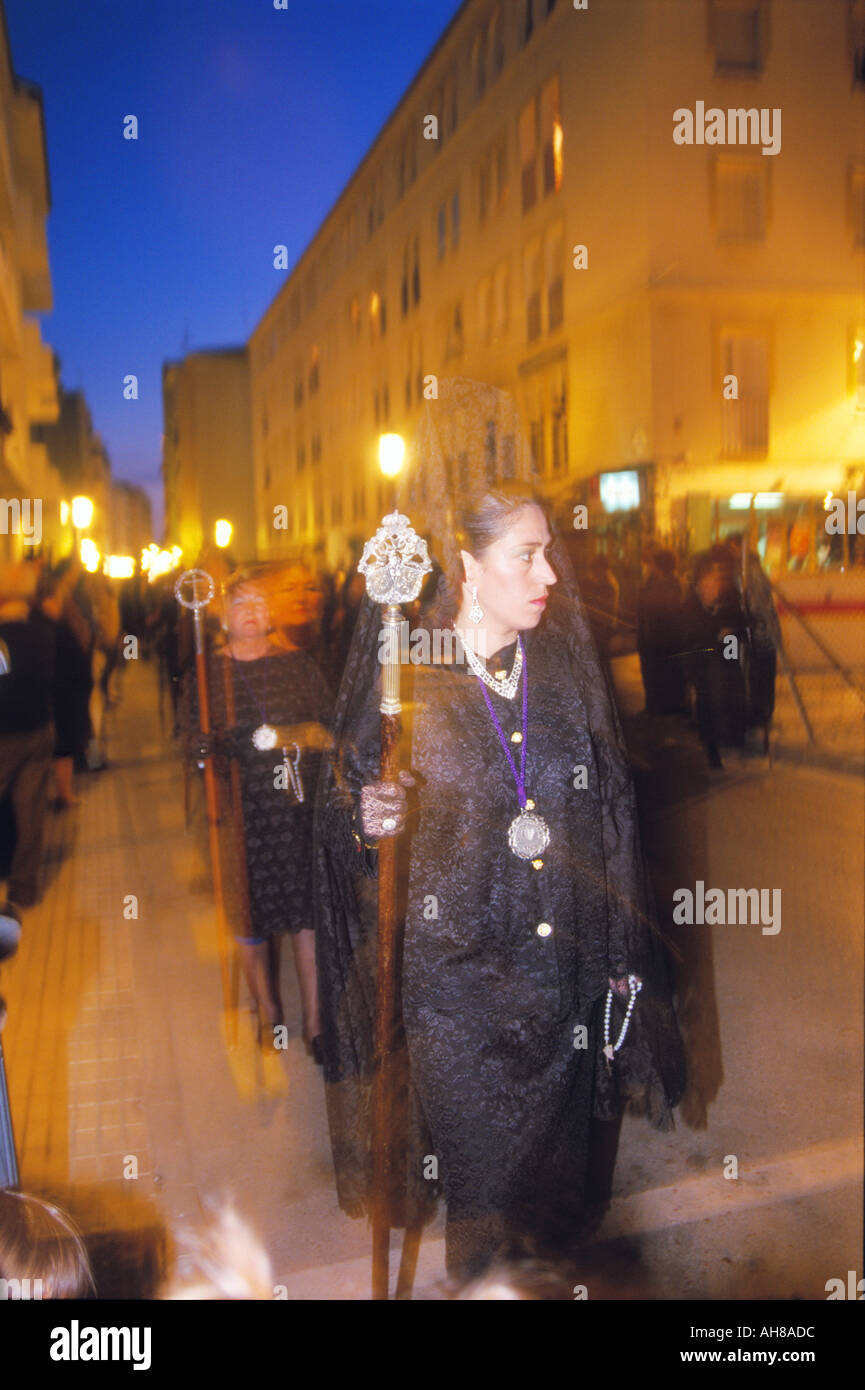 Spain Andalusia Seville Holy Week festival procession Stock Photo - Alamy