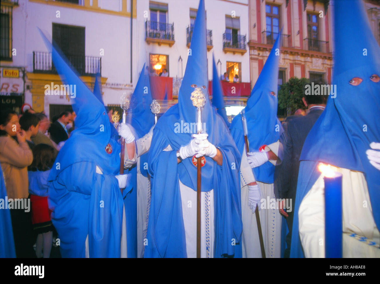 Spain Andalusia Seville Holy Week festival procession Stock Photo - Alamy