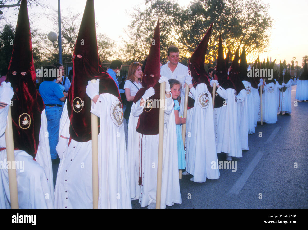 Spain Andalusia Seville Holy Week festival procession Stock Photo - Alamy