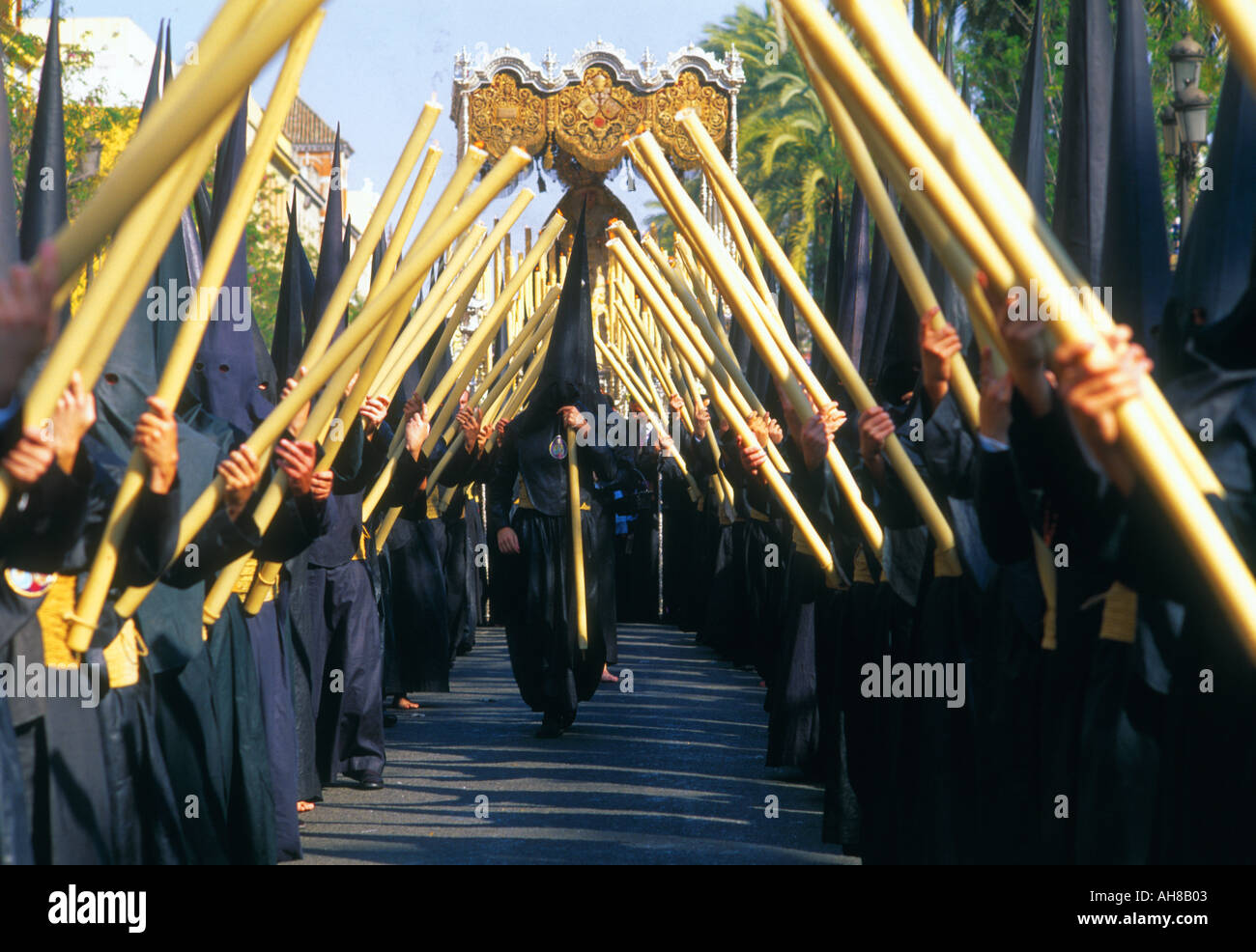 Spain Andalusia Seville Holy Week festival procession Stock Photo - Alamy