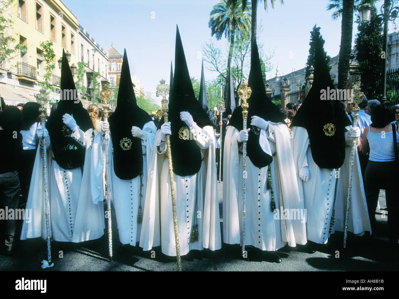 Spain Andalusia Seville Holy Week festival procession Stock Photo - Alamy