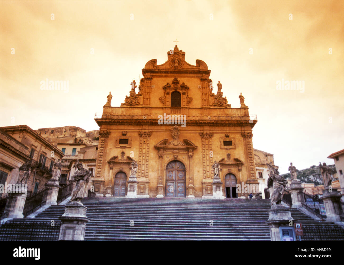 Italy Sicily island Modica baroque architecture cathedral Stock Photo ...