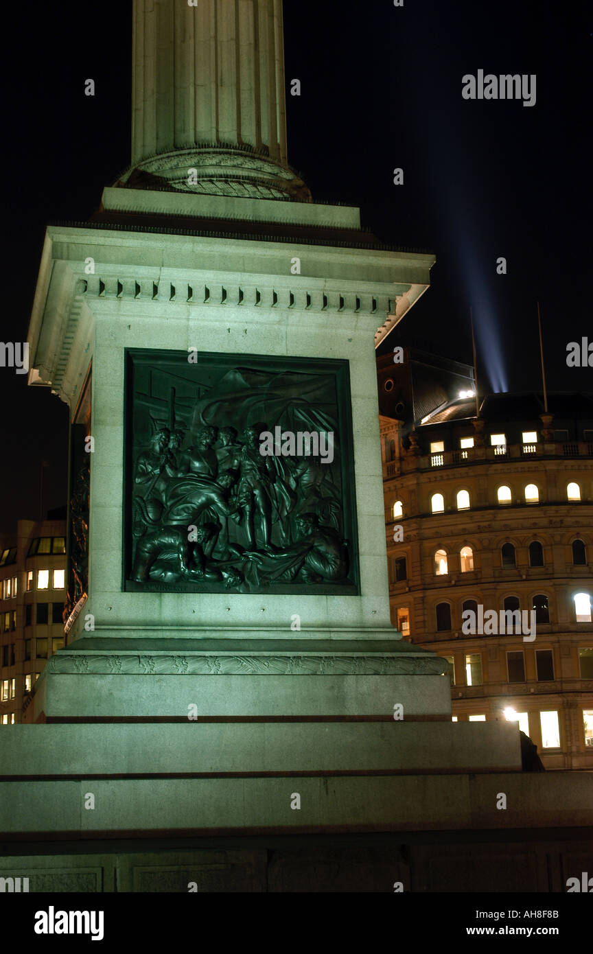 Base of Nelsons column Trafalgar Square London Stock Photo - Alamy