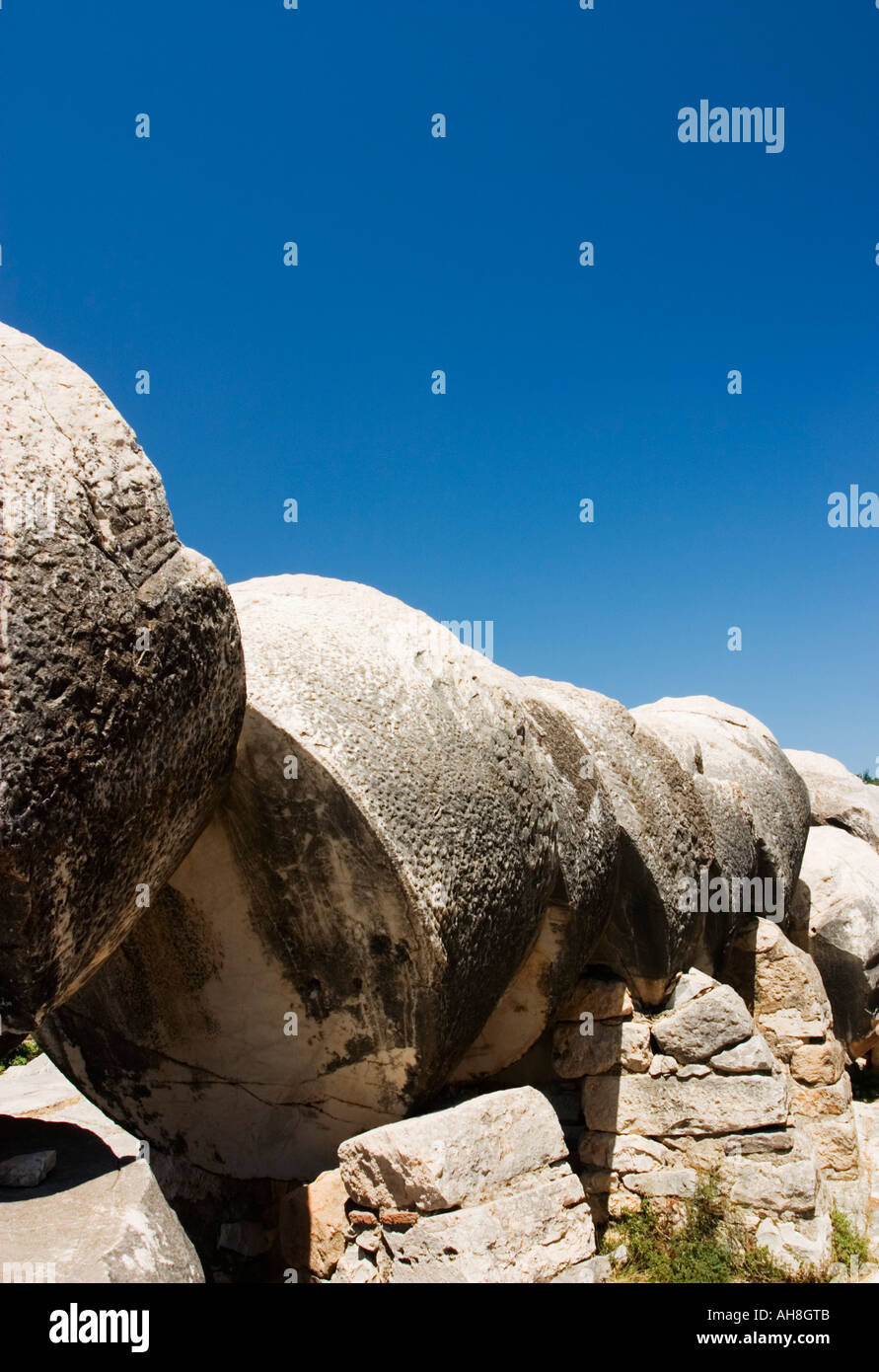 Fallen stone marble column - Temple of Apollo - Didim Altinkum Turkey ...