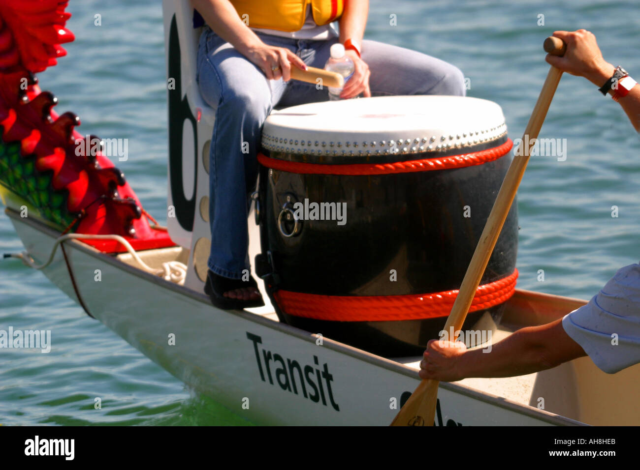 Chinese traditional dragon boat racing Stock Photo - Alamy