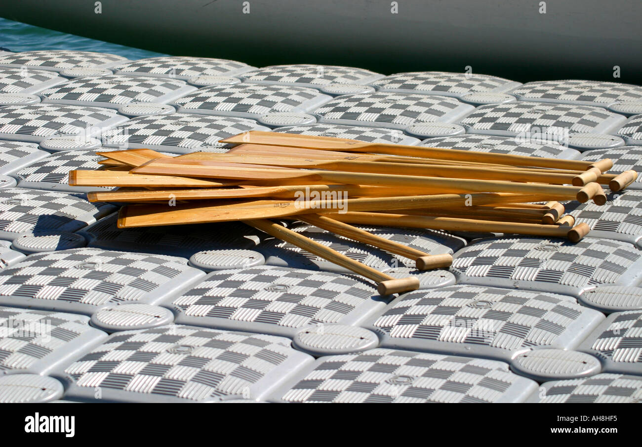 Chinese traditional dragon boat racing paddles Stock Photo - Alamy