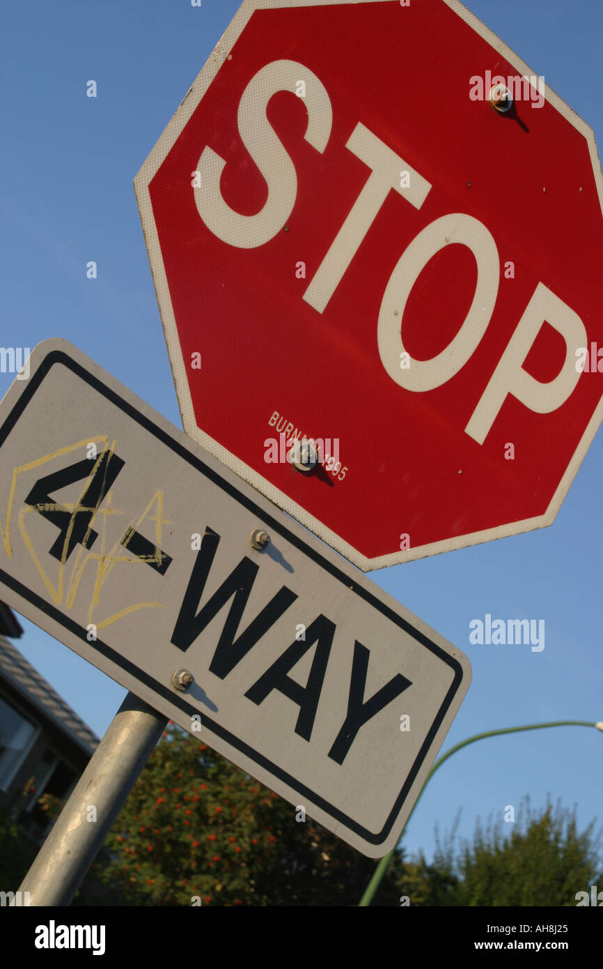 4 way stop sign hi-res stock photography and images - Alamy 4 way stop sign hi-res stock photography and images - Alamy