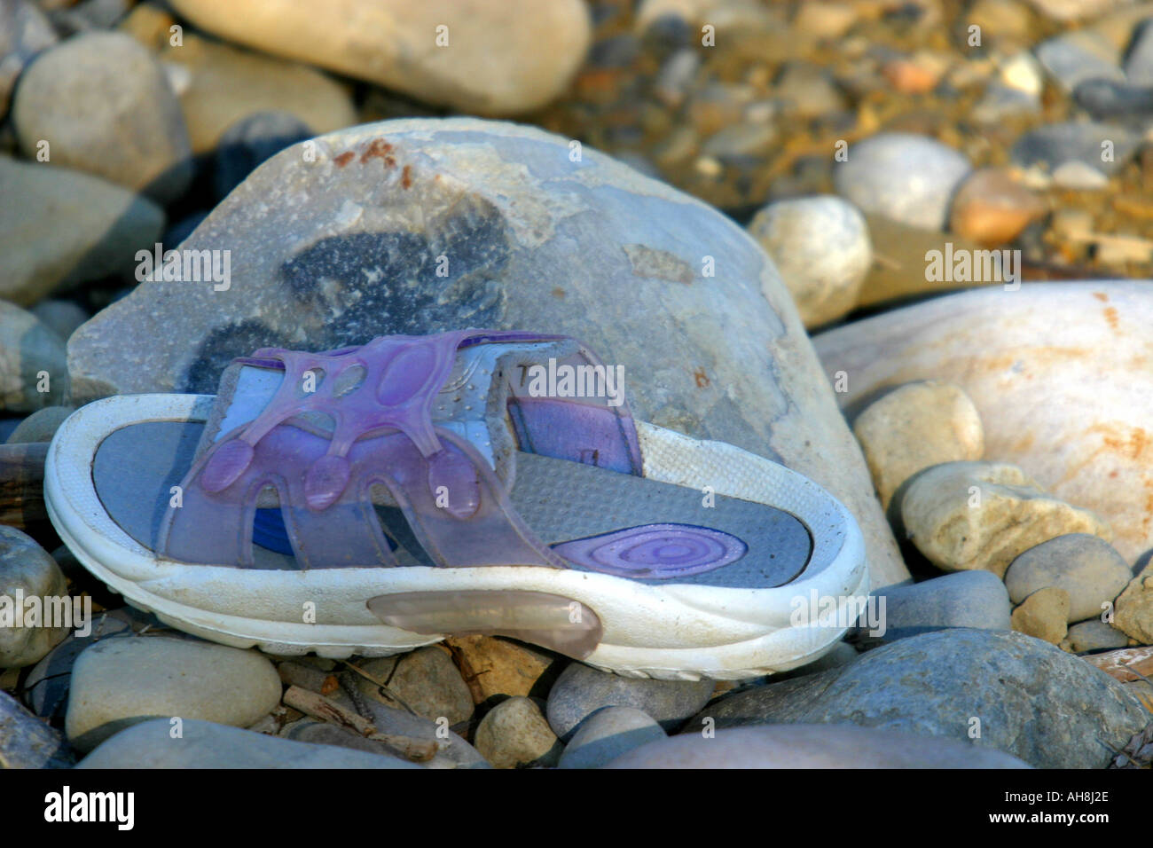 SHOES lost and abandoned on a beach Stock Photo - Alamy