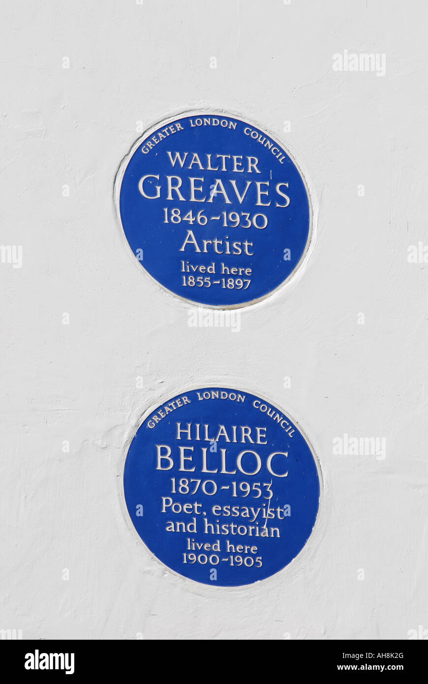 Walter Greaves and Hilaire Belloc blue plaques, Cheyne Walk, Chelsea ...