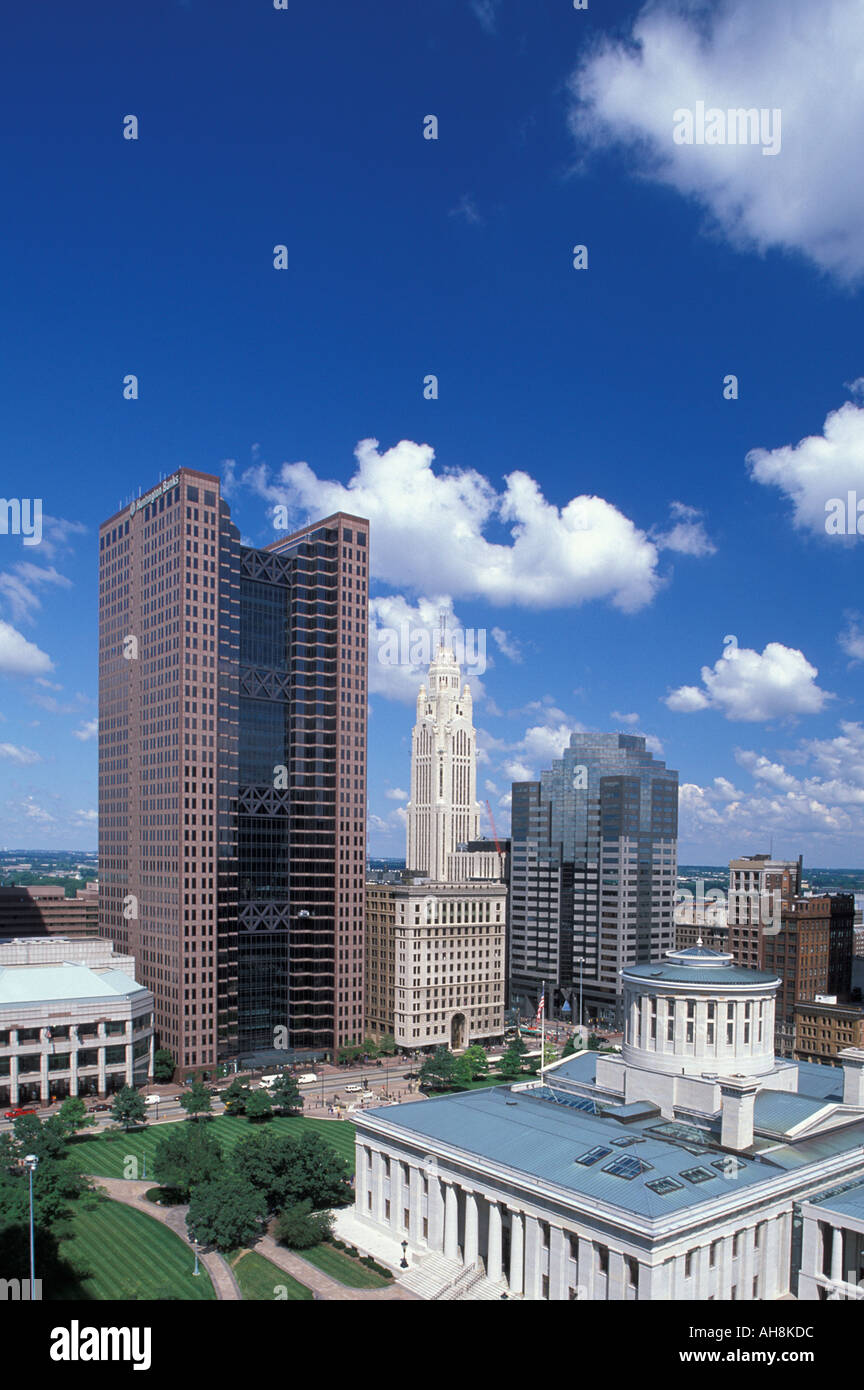 Columbus Skyline with State Capitol Ohio Stock Photo - Alamy