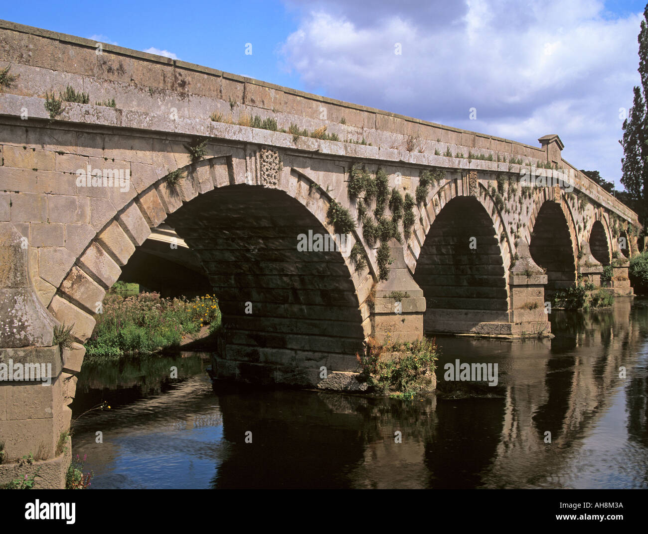 ATCHAM SHROPSHIRE England UK August Splendid seven arch bridge sited ...