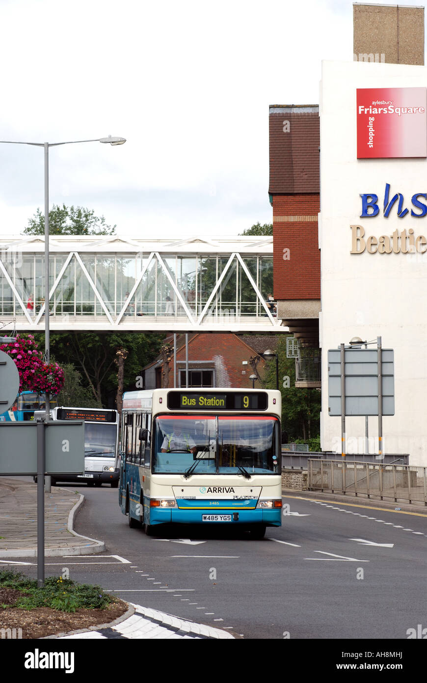 Arriva bus in town centre at Friarage Road, Aylesbury, Buckinghamshire ...