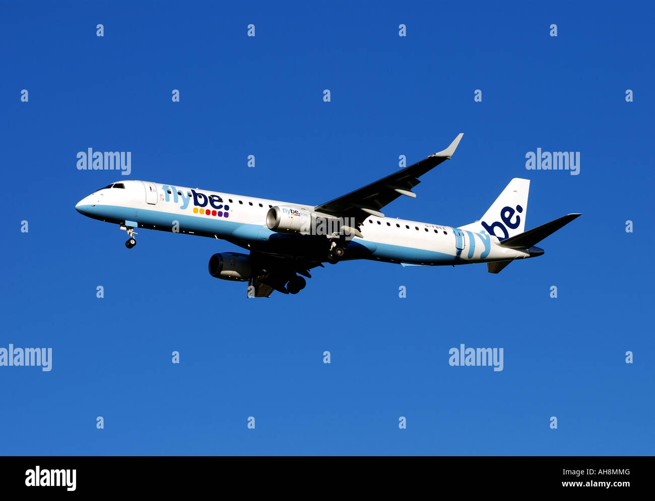 Flybe Embraer 190 aircraft approaching Birmingham International Airport ...