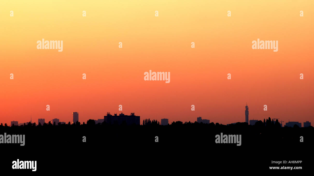 Birmingham city centre skyline at sunset, West Midlands, England, UK ...