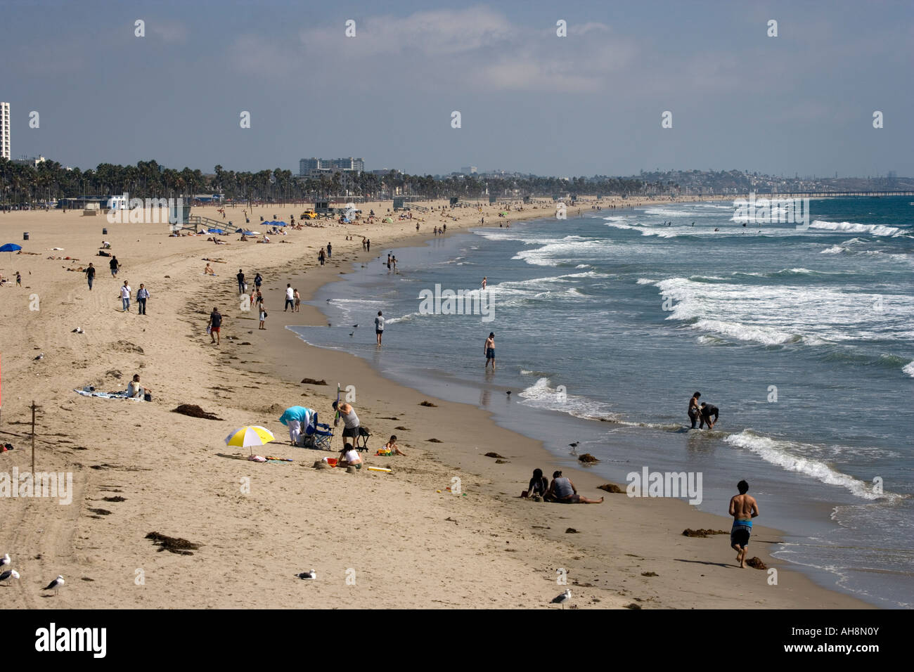 Beach Scene Santa Monica Los Angeles California Stock Photo - Alamy
