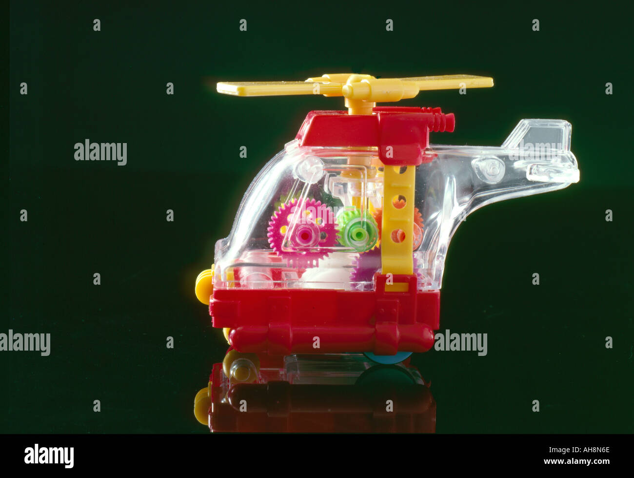 AAD71535 Toy Chopper helicopter with reflection Stock Photo - Alamy