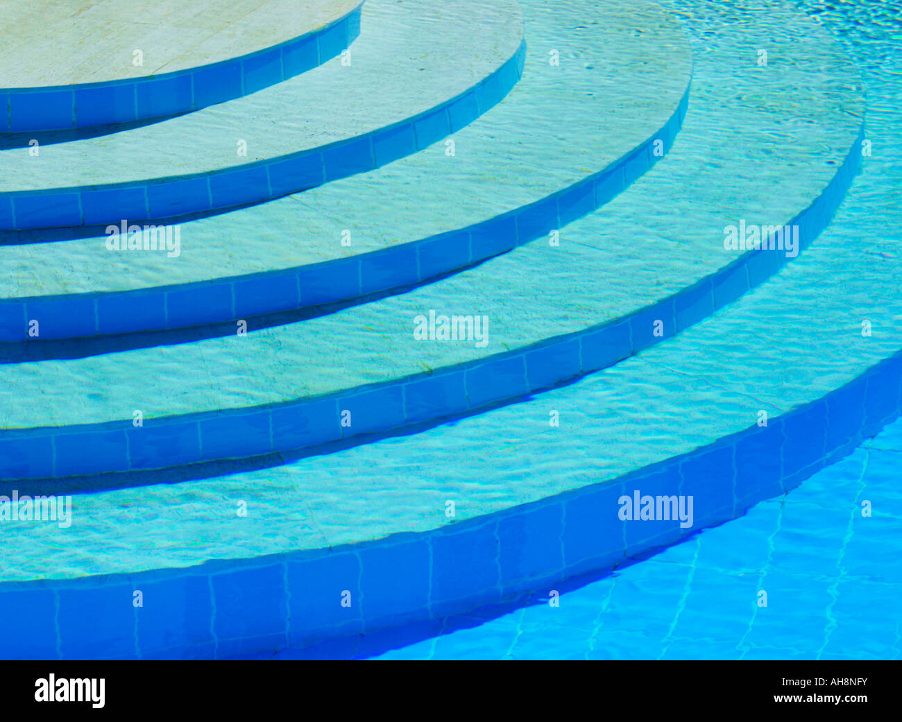 Semi-abstract photo of curved swimming pool steps Stock Photo - Alamy