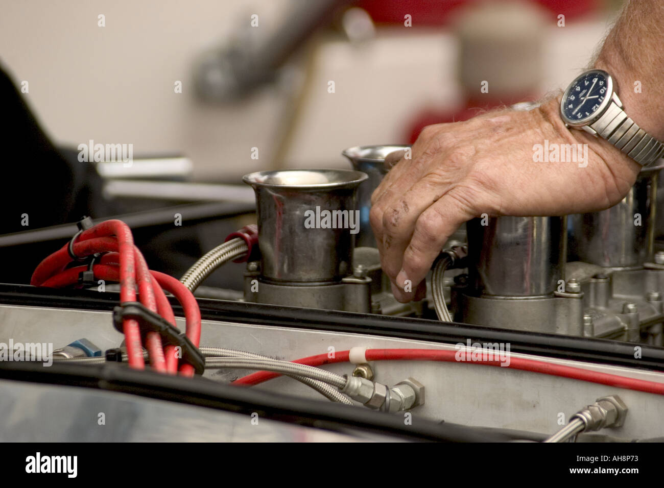 Historic Car Racing Engine Stock Photo - Alamy