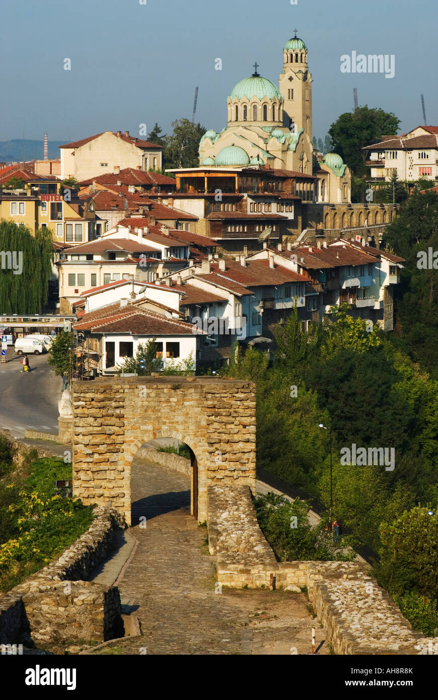 Looking out from the top of Tsarevets fortress, with views of Veliko ...
