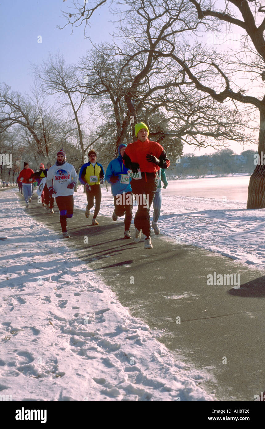 Winter race around Lake Harriet. Minneapolis Minnesota USA Stock Photo ...