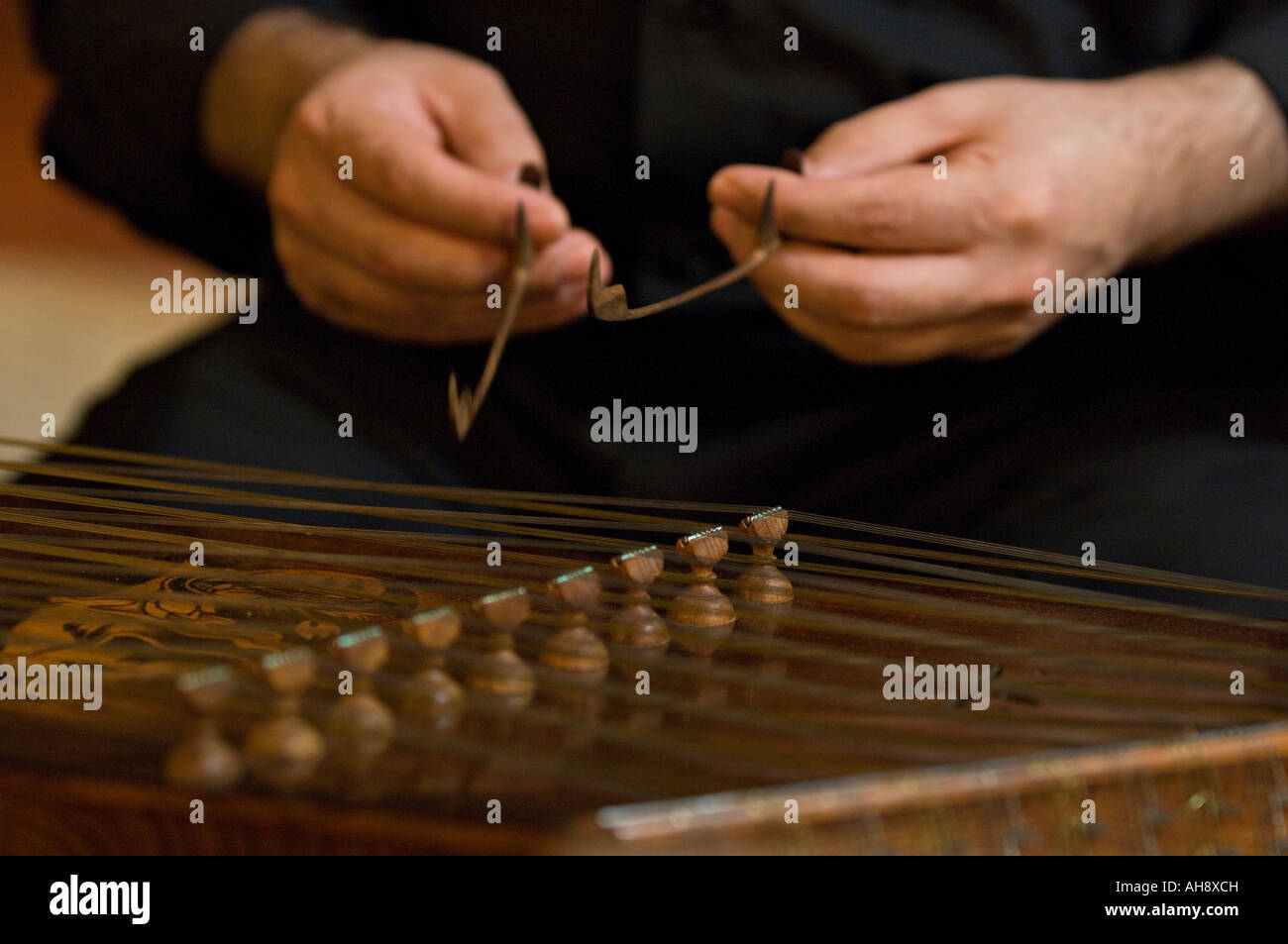Musician playing santur Stock Photo - Alamy