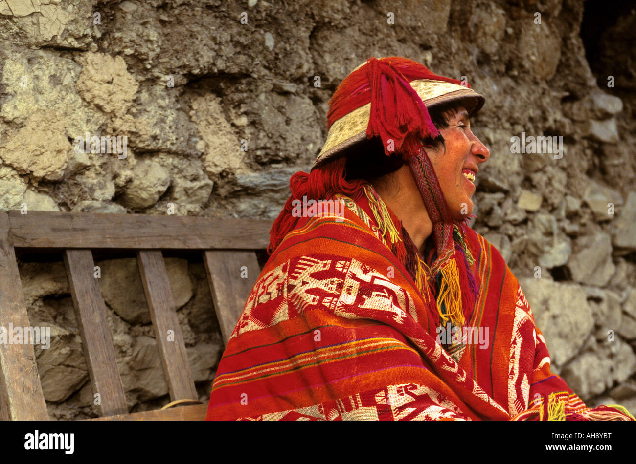 Traditionally dressed Quechua man in small village in the Sacred Valley ...