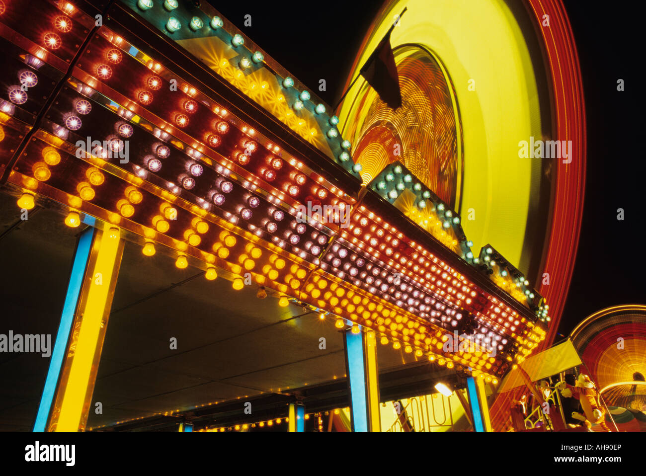 Evergreen State Fair enjoying the amusement rides bright colorful ...