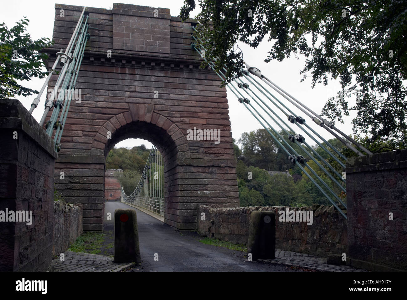 "Union Suspension Bridge" in Northumberland "Great Britain Stock Photo ...