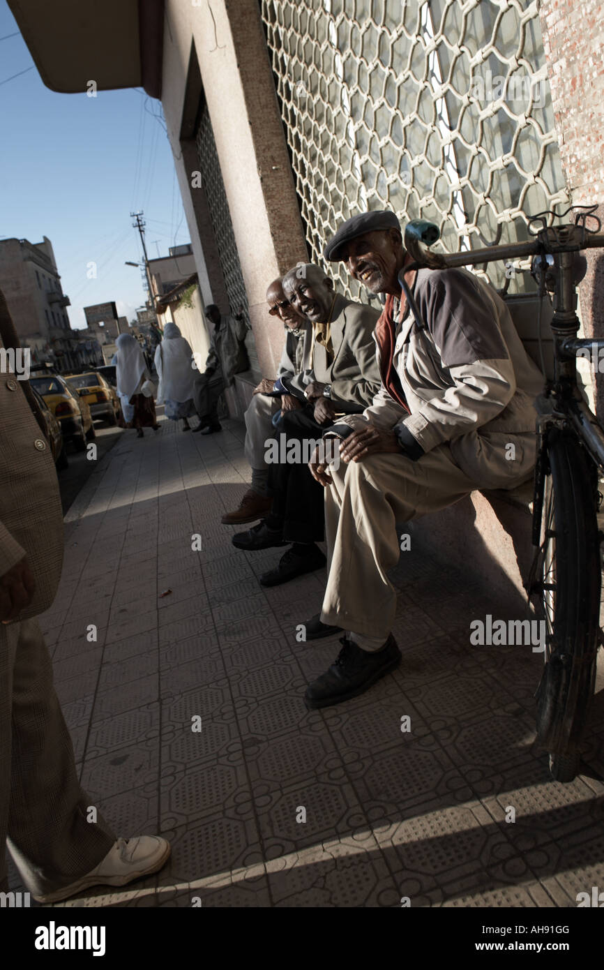 Local men relax on the streets of Asmara, Eritrea Stock Photo - Alamy