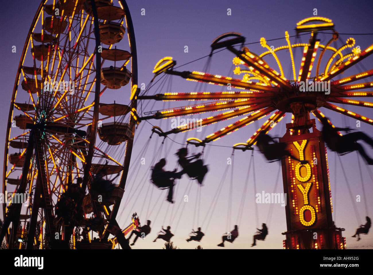 Evergreen State Fair people enjoying the amusement rides Monroe ...