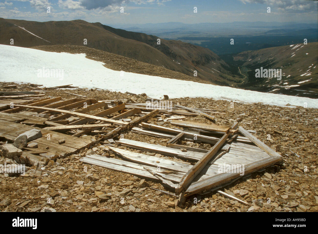 Old fallen down miners shack in Colorado on Mount Sherman Stock Photo ...