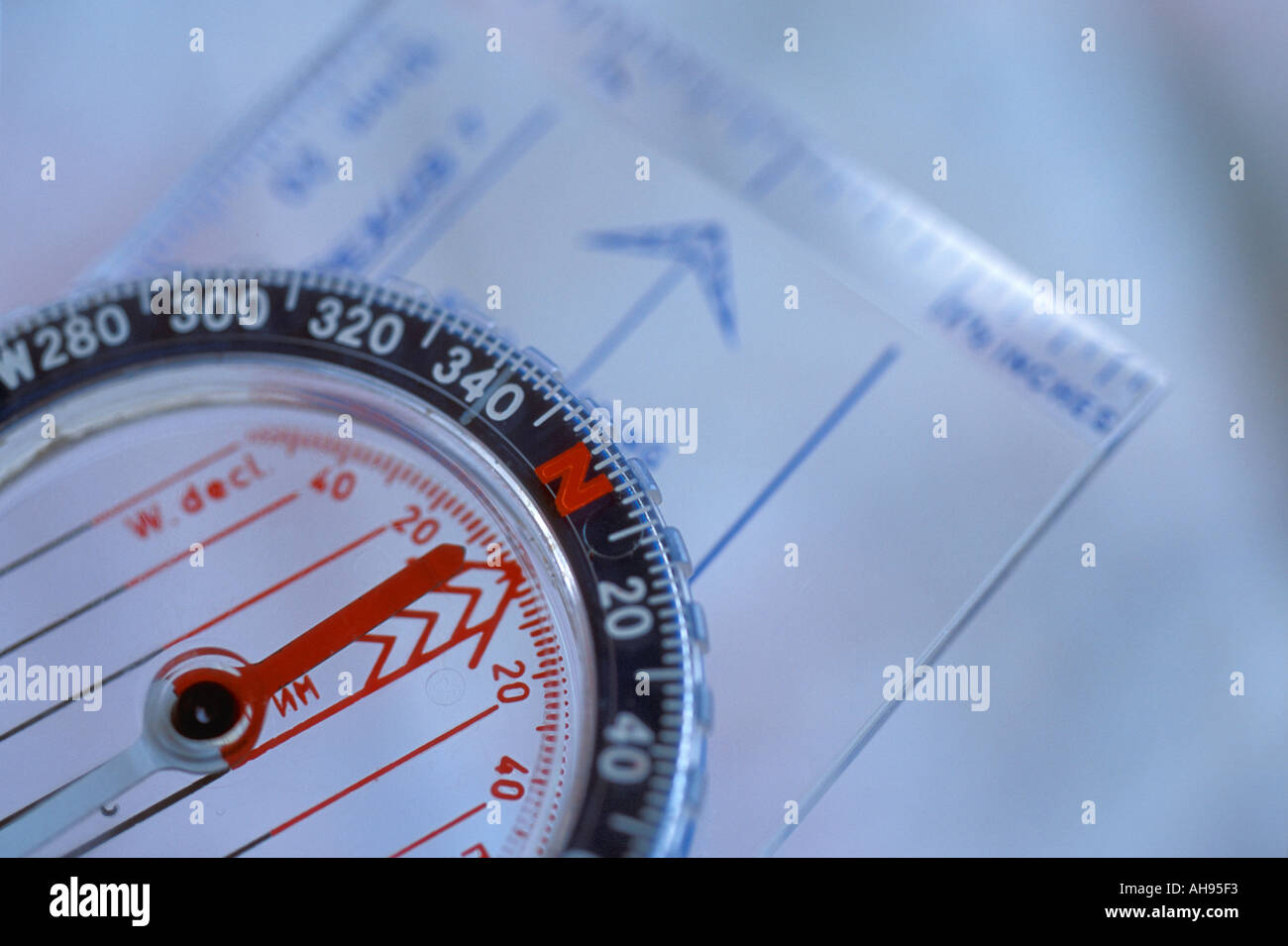 Compass and map for travel direction finding and orientation Stock ...