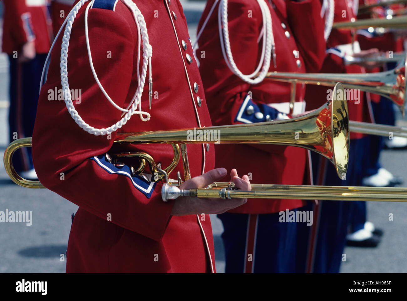 Marching band at Veterans day parade Seattle Washington State USA Stock ...