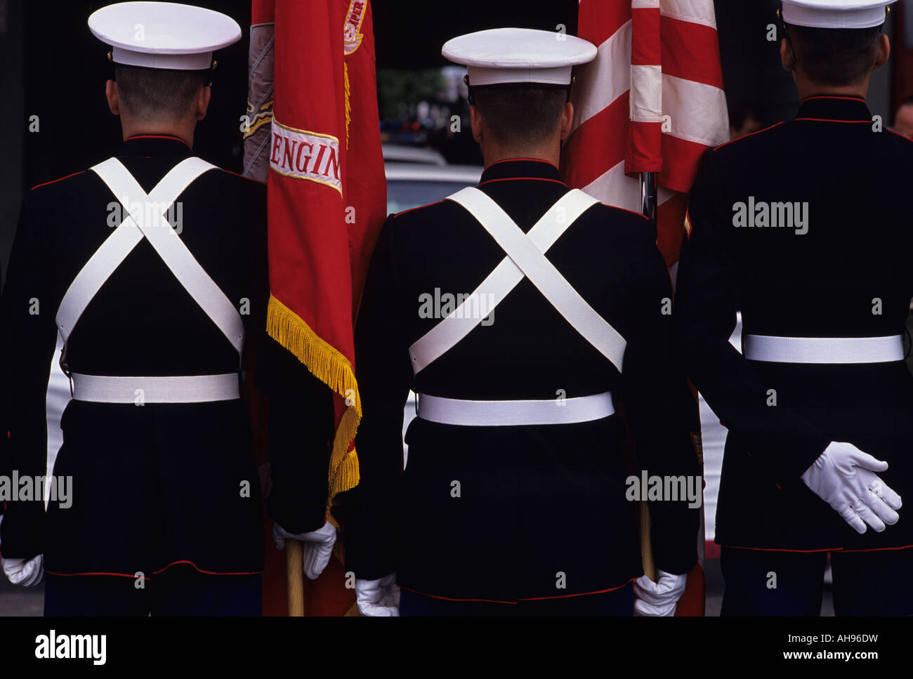 Portland Rose Parade soldiers standing in line waiting to march in ...
