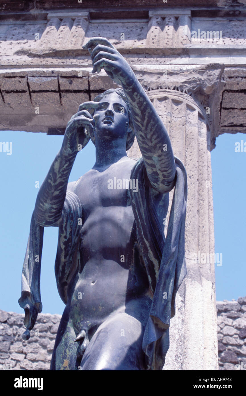 The Bronze statue of Apollo in the temple of Apollo and Diana Pompeii ...