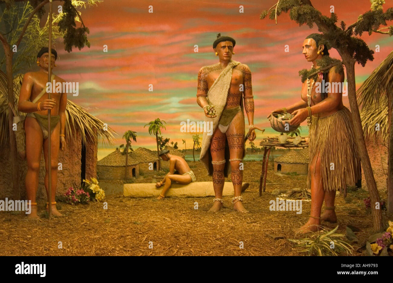 Native American wax figures on display at the Fountain of Youth in St ...