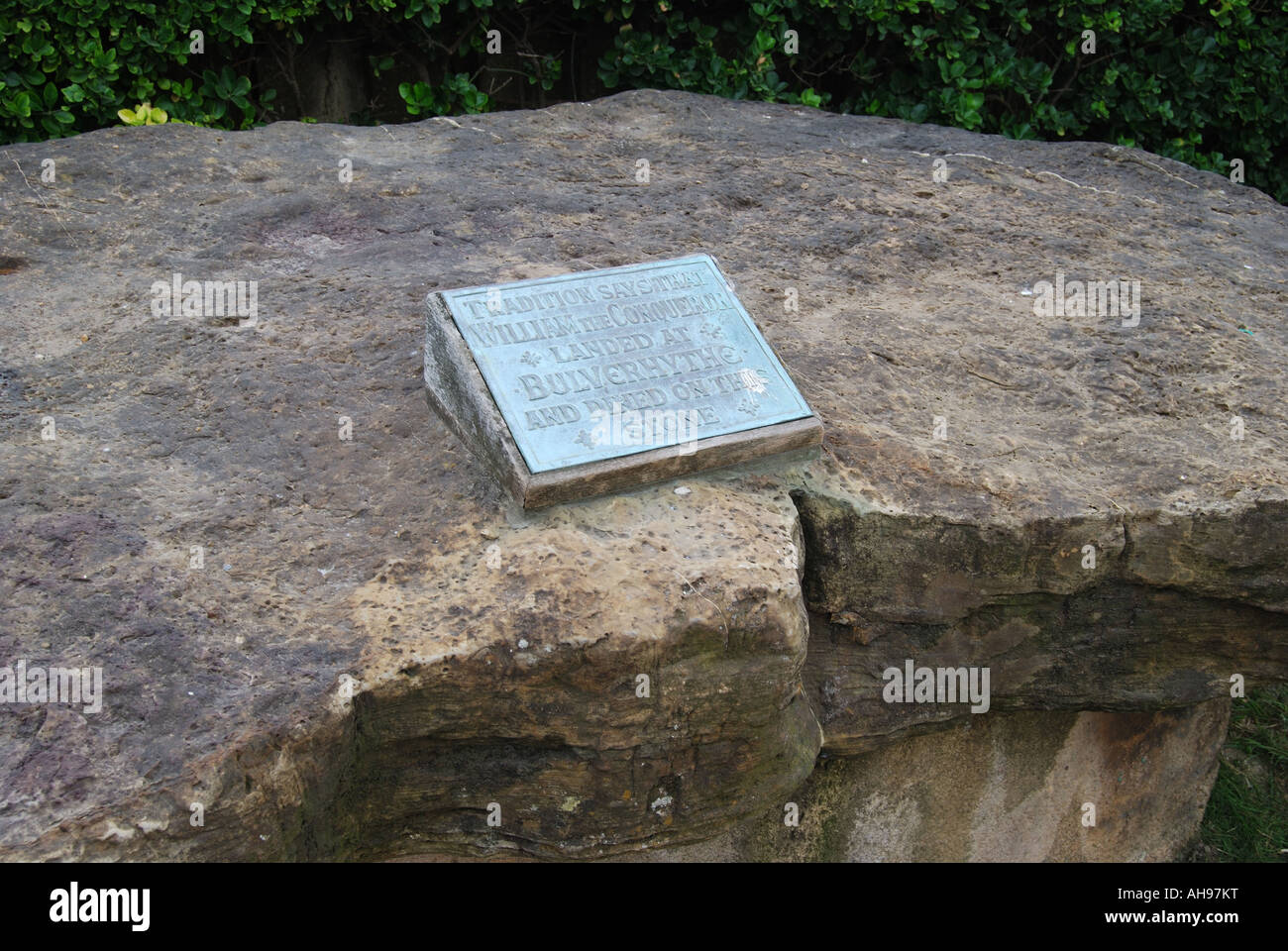 Stone table on which William the Conqueror dined, Bulverhythe, Hastings ...
