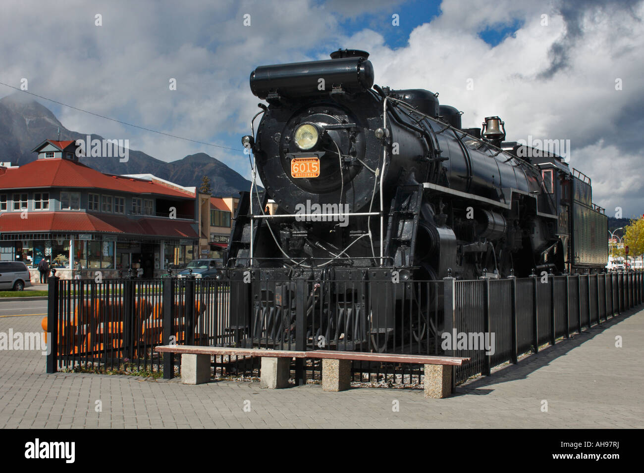 Steam locomotive on display in downtown Jasper Stock Photo - Alamy