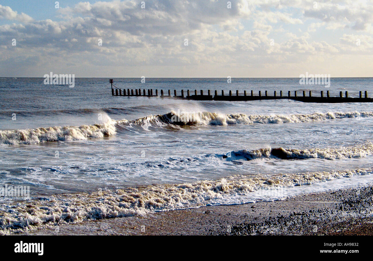 Beach scene in winter Lowestoft Suffolk Stock Photo - Alamy