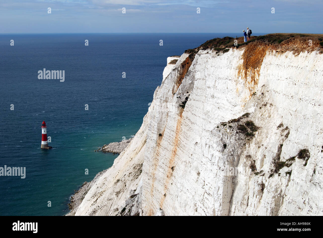 Beachy Head and lighthouse, Beachy Head, East Sussex, England, United ...
