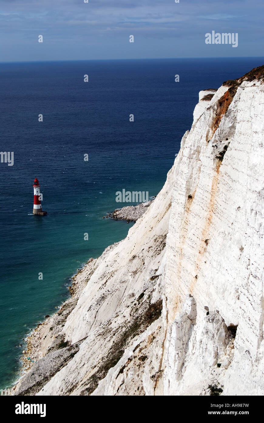 Beachy Head and lighthouse, Beachy Head, East Sussex, England, United ...