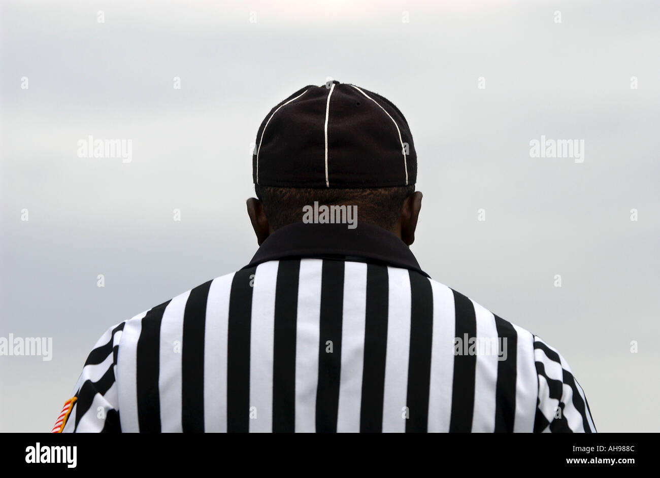 Referee American football referee shown from back with sky Stock Photo ...