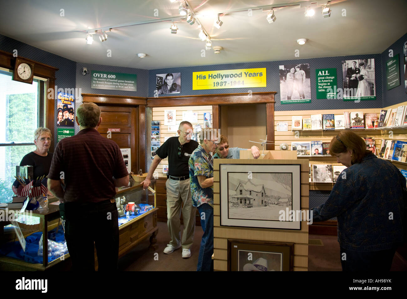 ILLINOIS Dixon Gift shop interior of Visitors Center at Ronald Reagan ...