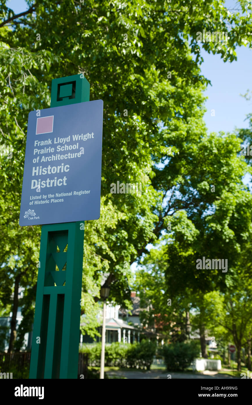 ILLINOIS Oak Park Sign for Frank Lloyd Wright Prairie School of ...