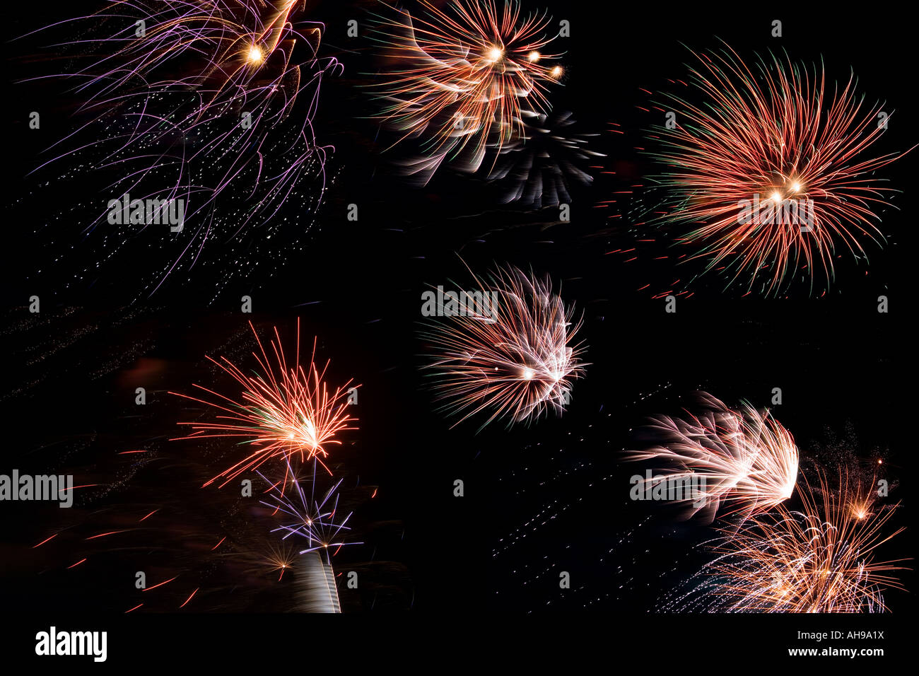 High resolution different fireworks Stock Photo - Alamy