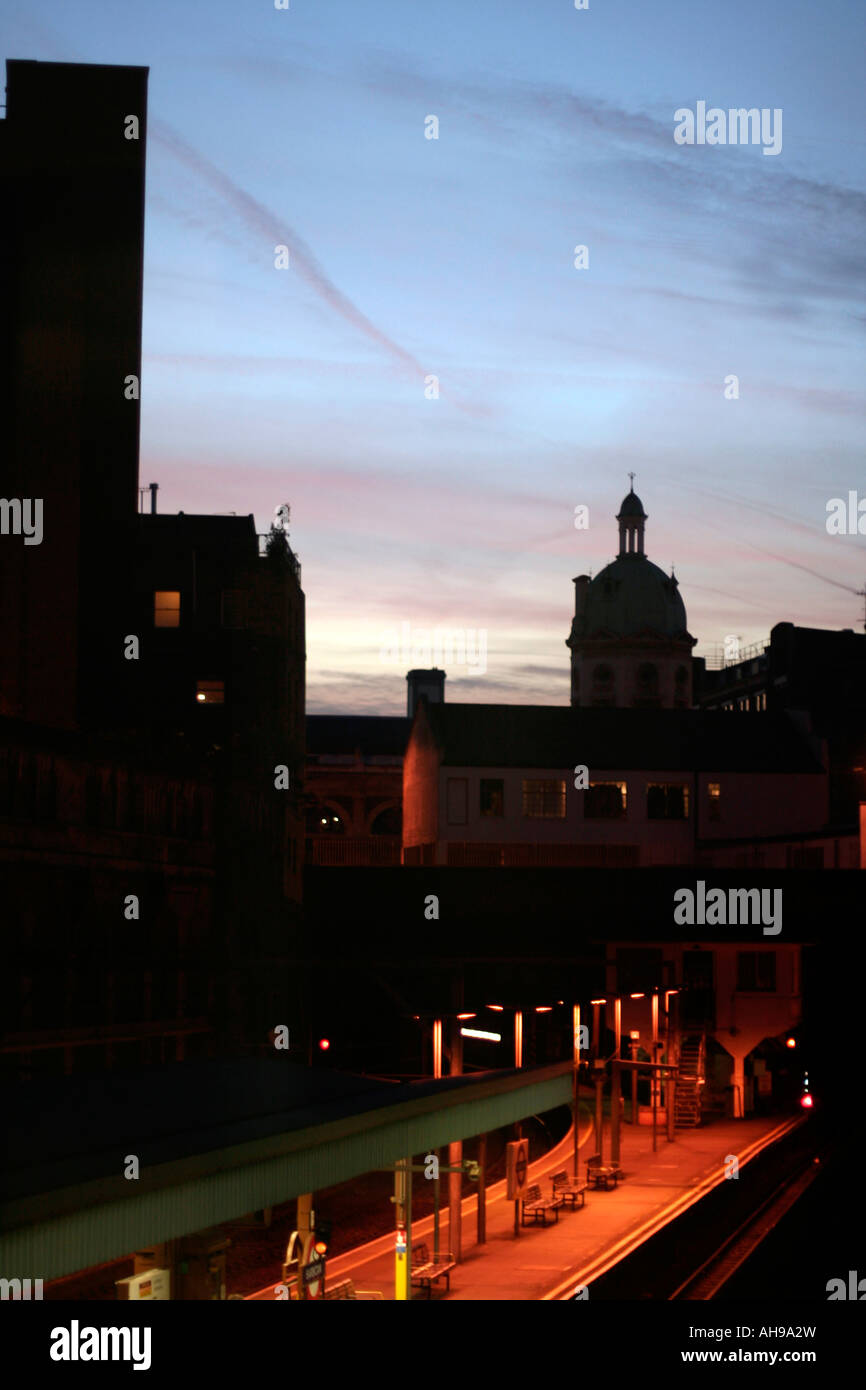 Overlooking a London Tube Platform at Dusk Stock Photo - Alamy
