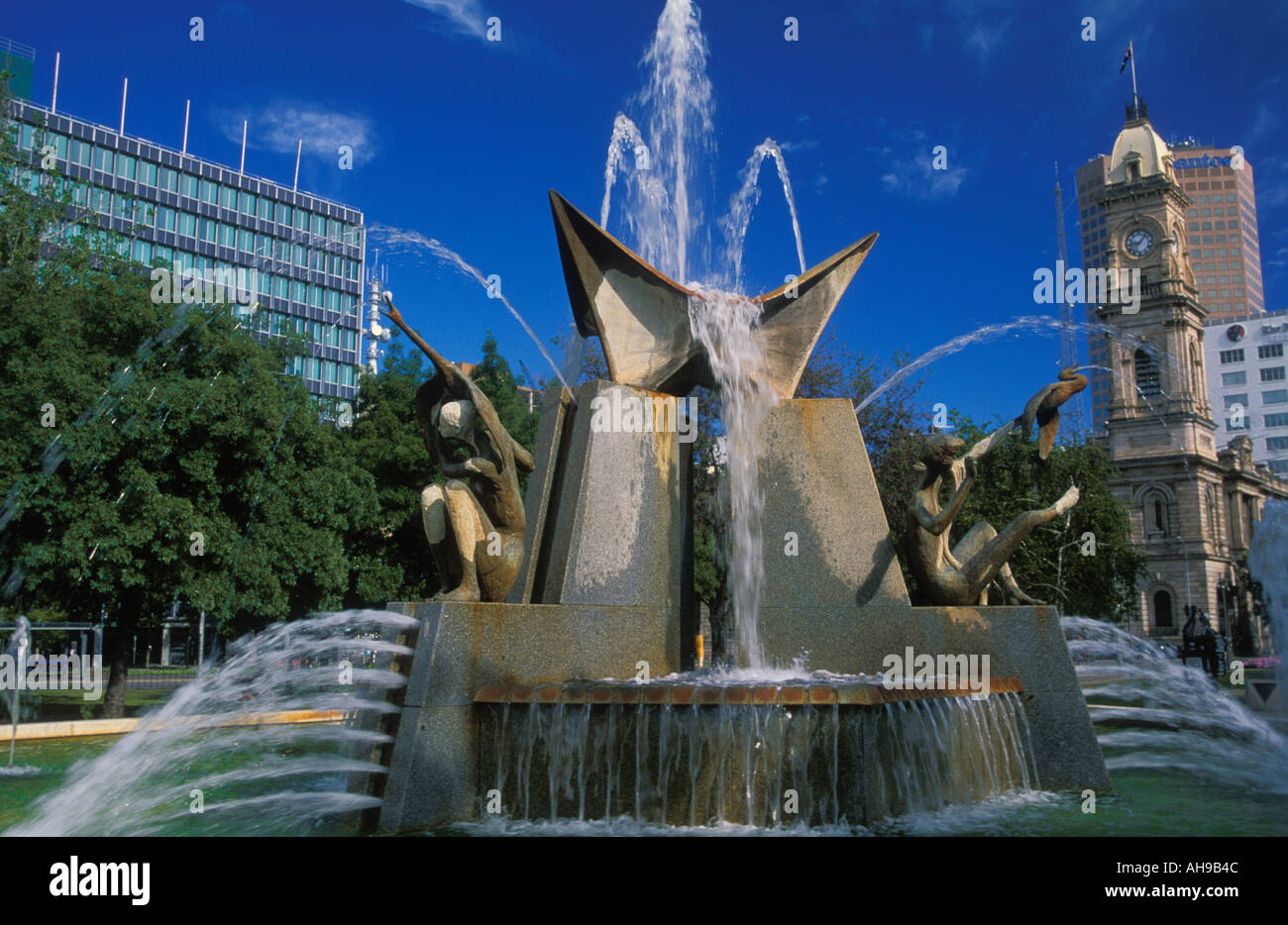 Queen Victoria fountain in downtown Adelaide South Australia Stock ...
