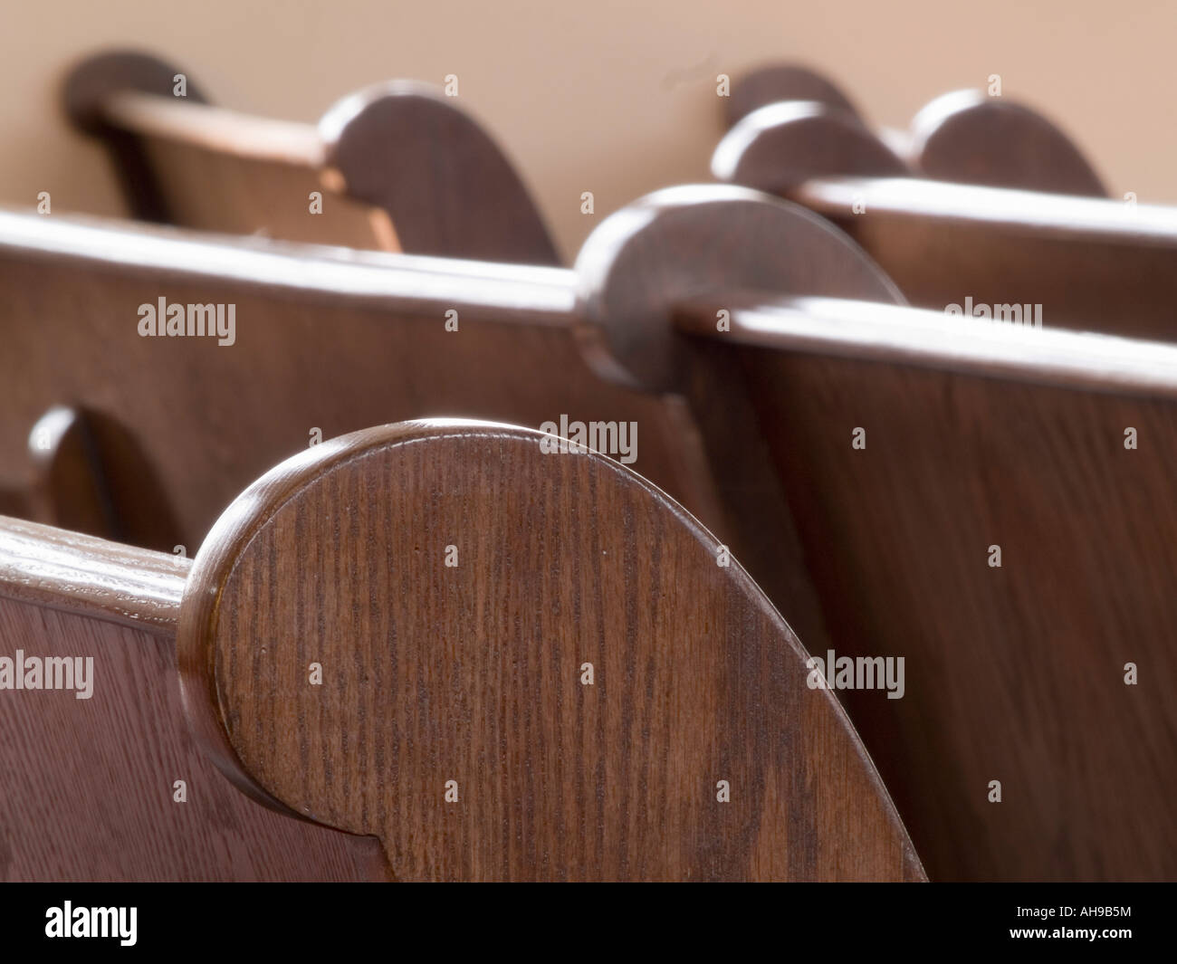 Pews or benches seats in a historic Jewish Synagogue in Tucson Arizona ...