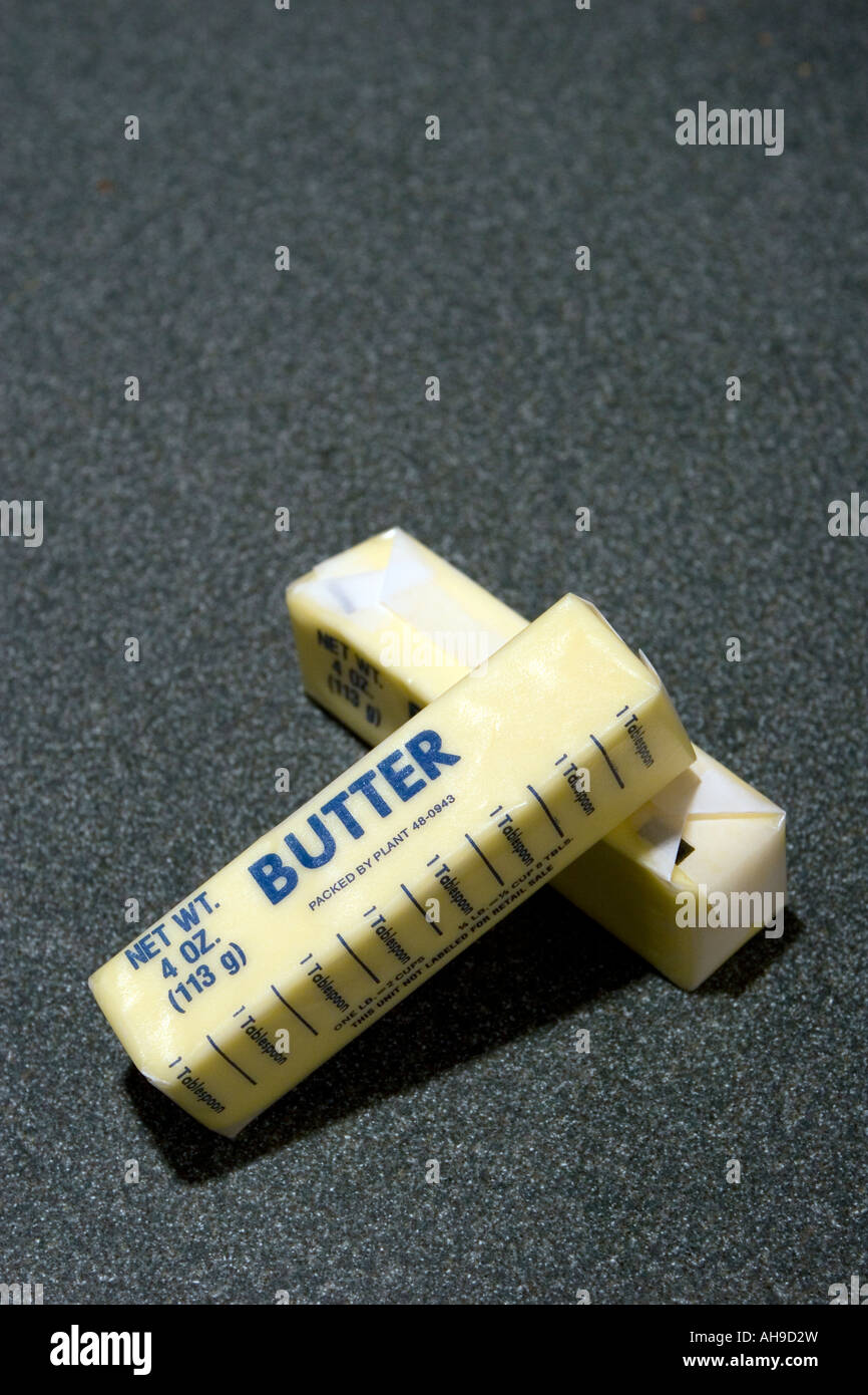 Two Sticks of Butter Stock Photo - Alamy